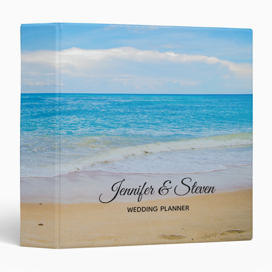 Tropical Beach Vacation Island Wedding Planner 3 Ring Binder | Zazzle