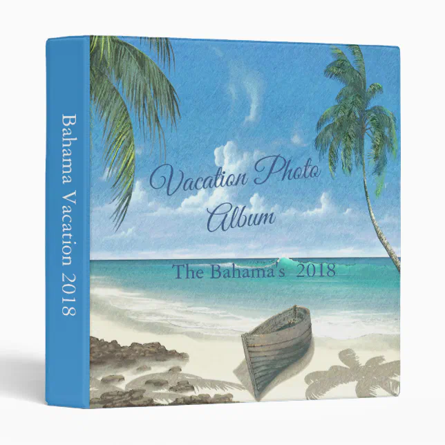 Tropical Beach Vacation Photo Album 3 Ring Binder | Zazzle