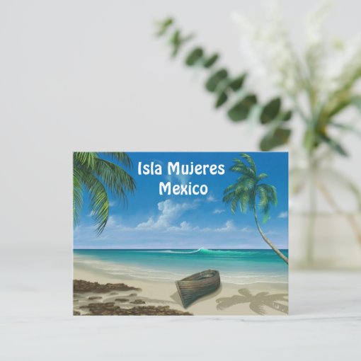 Tropical Beach Vacation Post Card, Personalize It Postcard | Zazzle