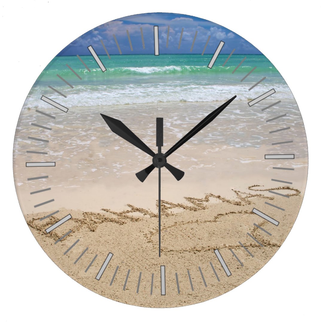 Tropical Beach Wall Clock | Zazzle
