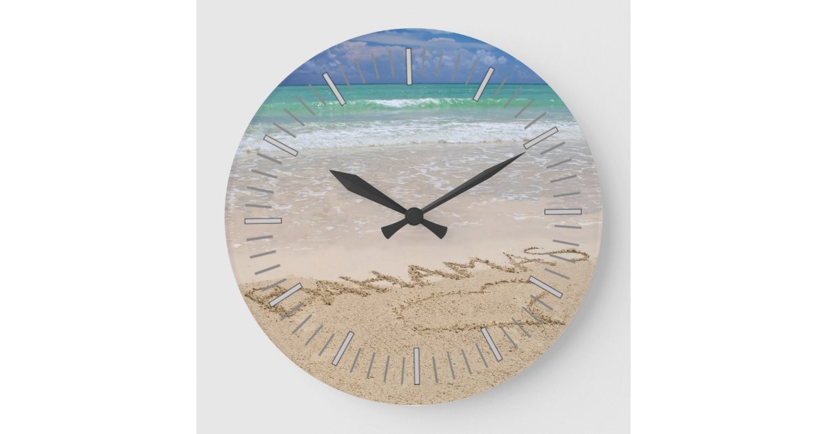 Tropical Beach Wall Clock | Zazzle