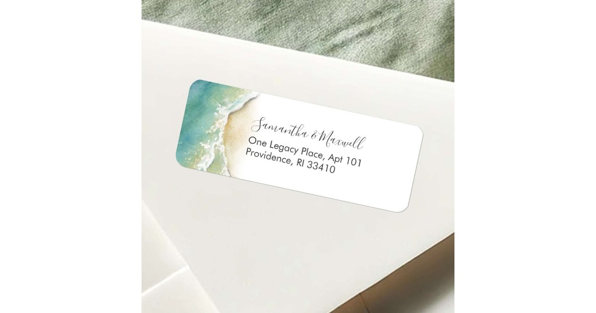 Tropical Beach Watercolor Coastal Address Labels | Zazzle