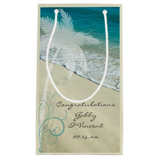 Tropical Beach Wedding Congratulations Small Gift Bag | Zazzle