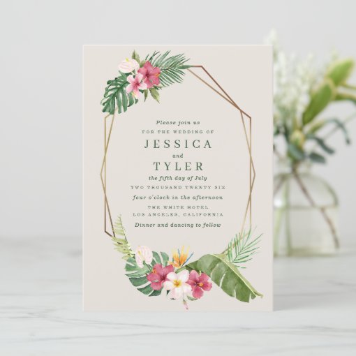 Tropical Beach Wedding Invitation | Zazzle