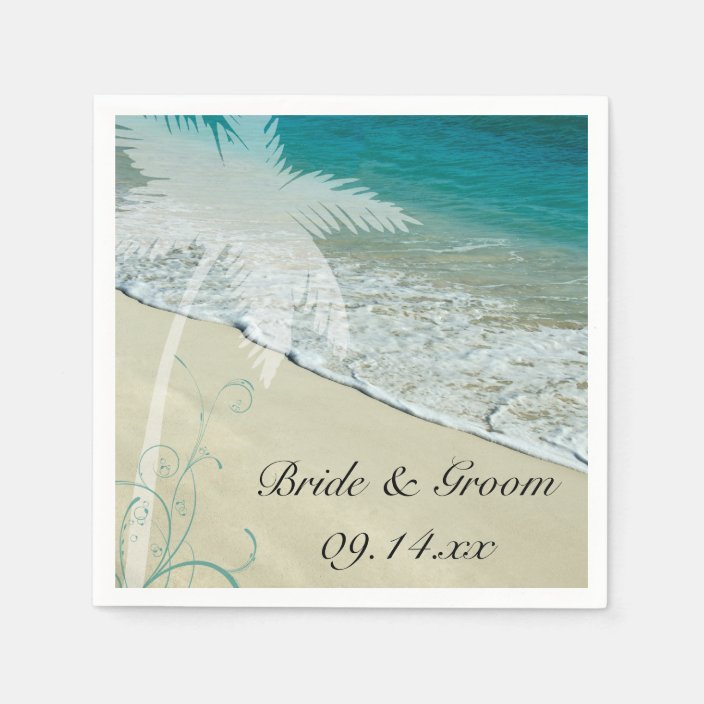 Tropical Beach Wedding Paper Napkins | Zazzle.com