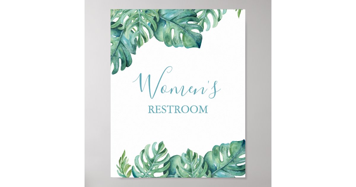 Tropical Beach Wedding Restroom Sign | Zazzle
