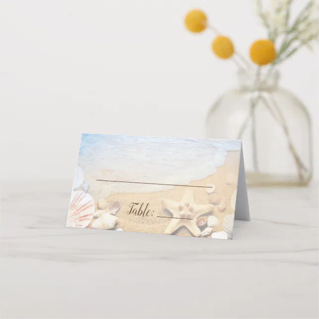 Tropical Beach Wedding Table Assignment Place Card | Zazzle