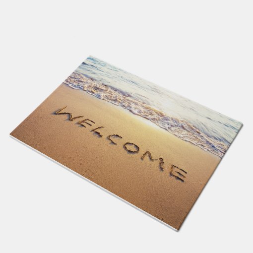 Tropical Beach Welcome Door Mat 18" x 24" | Zazzle