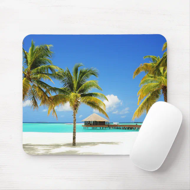 Tropical Beaches | Island & Lagoon, Maldives Mouse Pad | Zazzle