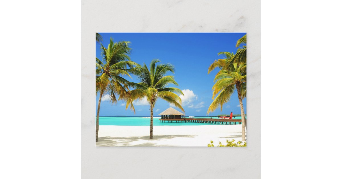 Tropical Beaches | Island & Lagoon, Maldives Postcard | Zazzle