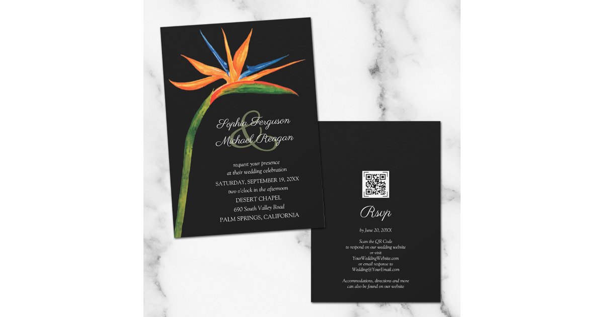 Tropical Bird of Paradise Wedding Invitations | Zazzle