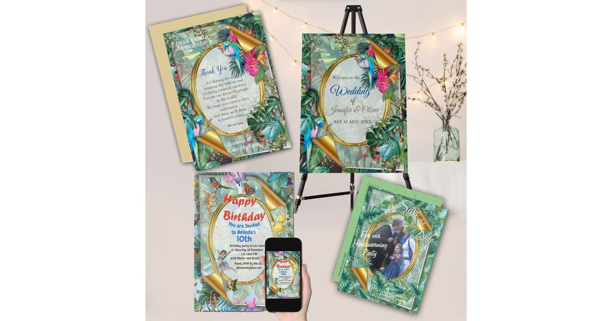 Tropical Birds of Paradise Invitation | Zazzle