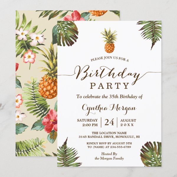 Tropical Birthday Invitations | Zazzle