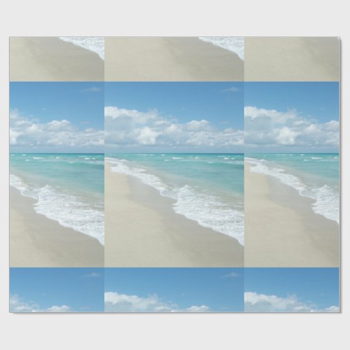 Tropical Blue Beach Scene Wrapping Paper | Zazzle