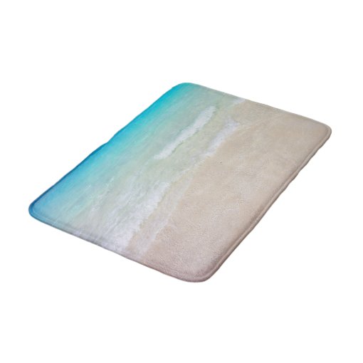 Tropical Blue Ocean and Beach Sand Bath Mat | Zazzle