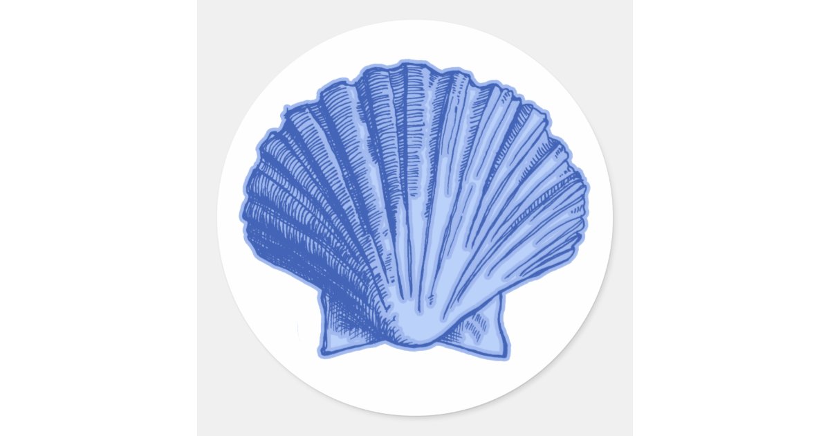 Tropical Blue Seashell Stickers | Zazzle