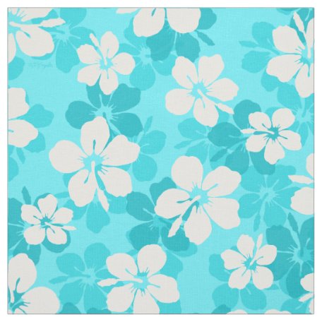 Surf Floral Hibiscus Pattern Fabric | Zazzle.com