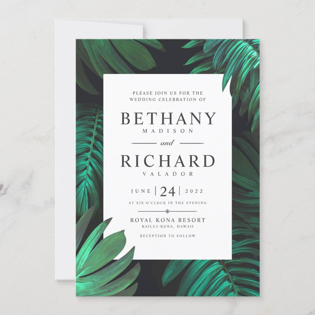 Tropical Botanic Wedding Invitation Set no.01 | Zazzle