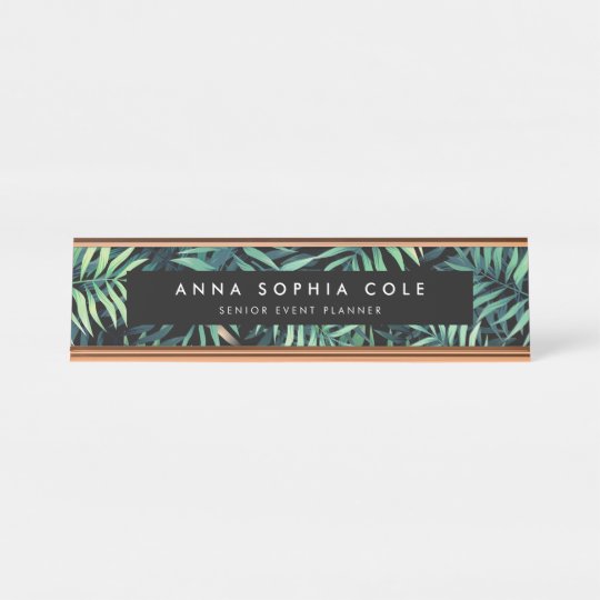 Tropical Botanical Desk Name Plate | Zazzle.com