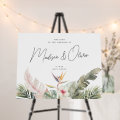 Tropical Botanical Island Wedding Welcome Sign | Zazzle