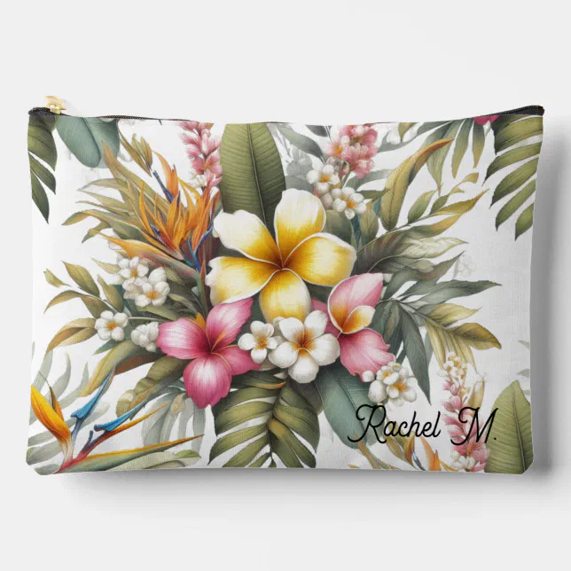Tropical Botanical Nature Theme Accessory Pouch | Zazzle