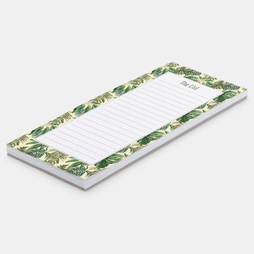Tropical Botanical Pattern Magnetic Notepad | Zazzle