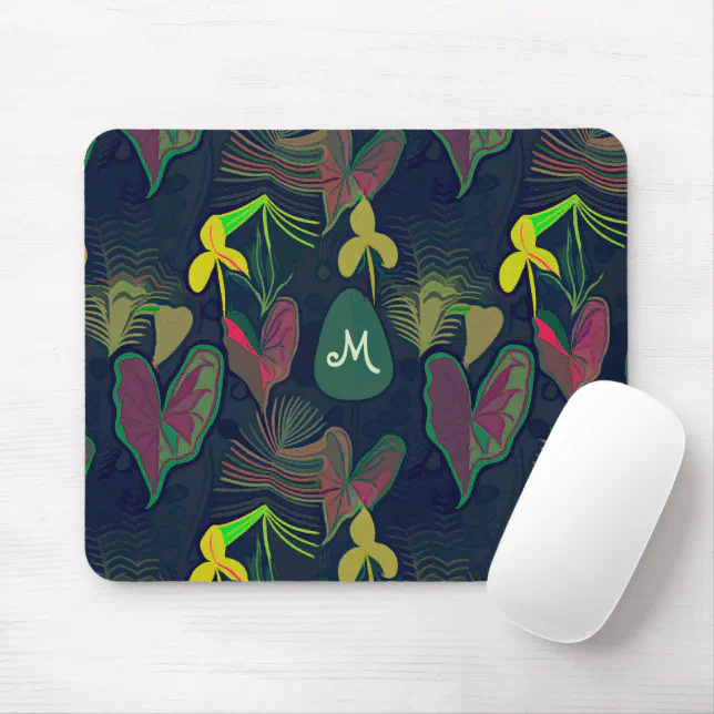 Tropical Botanical Plants Flowers Mouse Pad | Zazzle
