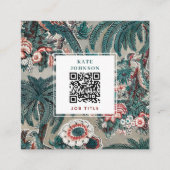 Tropical Botanical QR Code Social Media Icons Square Business Card | Zazzle