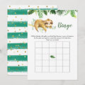 Tropical Boy Sloth Baby Shower Bingo Game Invitation | Zazzle