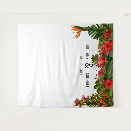 Tropical Breeze Wedding Backdrop Photo Booth | Zazzle