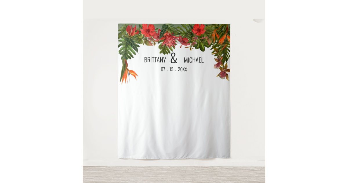Tropical Breeze Wedding Backdrop Photo Booth | Zazzle