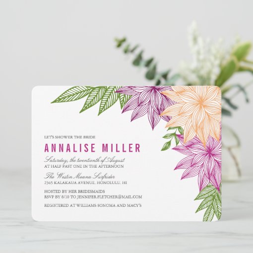 Tropical Brights Bridal Shower Invitation | Zazzle