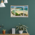 Tropical Caribbean Beach Fake Window Illusion Poster | Zazzle