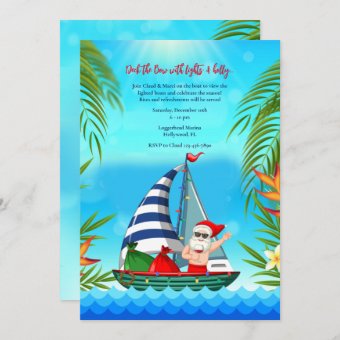Tropical Christmas Boat Parade Invitation | Zazzle