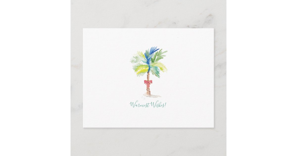 Tropical Christmas Card Palm Trees Postcard | Zazzle