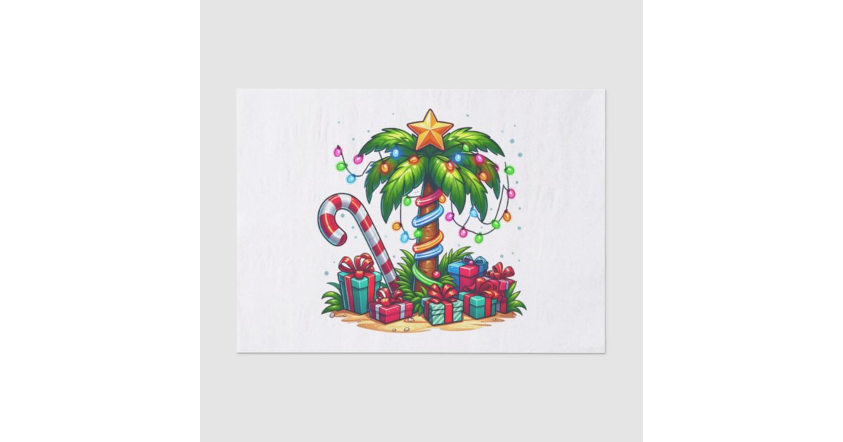 Tropical Christmas Holiday Palm Tree Tissue Paper | Zazzle