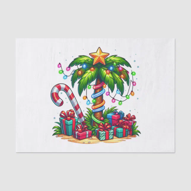 Tropical Christmas Holiday Palm Tree Tissue Paper | Zazzle