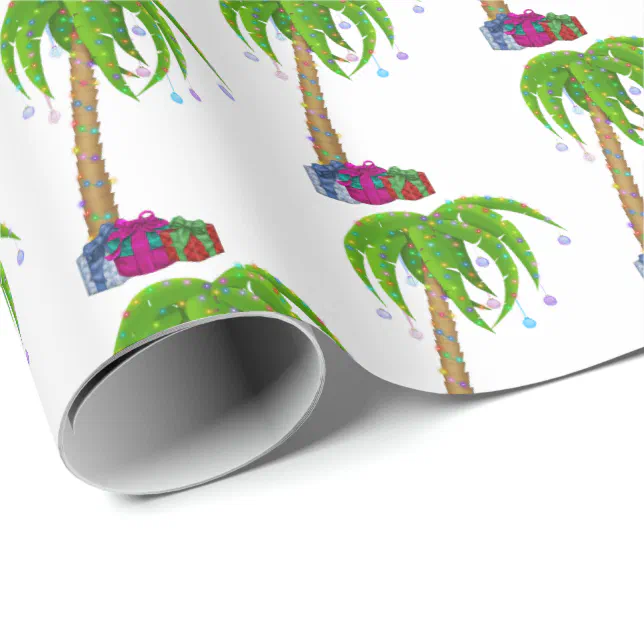 tropical Christmas palm tree Wrapping Paper | Zazzle