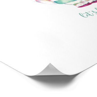 Tropical Christmas Watercolor Art Poster | Zazzle