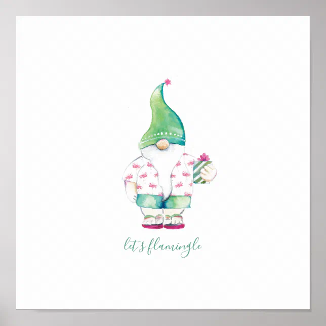 Tropical Christmas Watercolor Art Poster | Zazzle