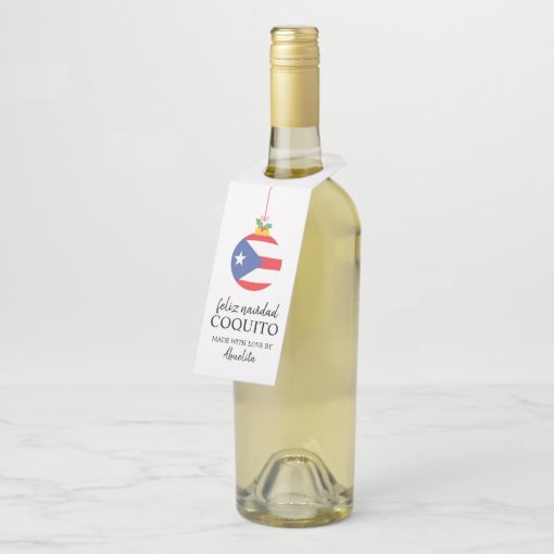 Tropical Coconut Coquito Christmas Drink Bottle Hanger Tag | Zazzle