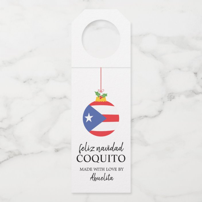 Tropical Coconut Coquito Christmas Drink Bottle Hanger Tag | Zazzle.com