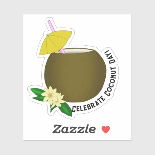 Tropical Coconut Drink Sticker | Zazzle