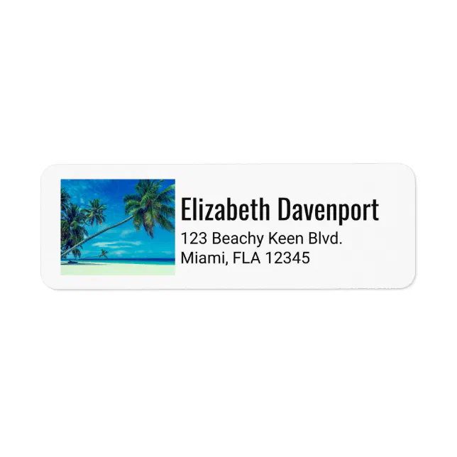 Tropical Coconut Palm Trees Label | Zazzle