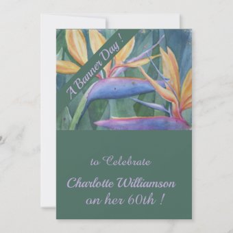 Tropical Colorful Watercolor Floral Birthday Invitation | Zazzle