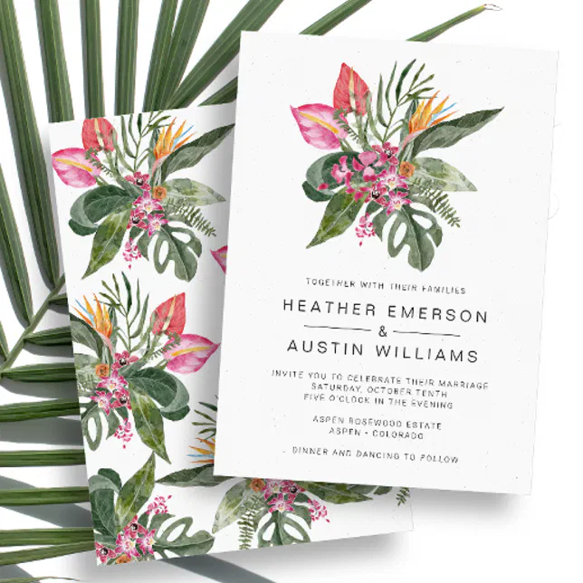 Tropical Colorful Wedding Invitation | Zazzle