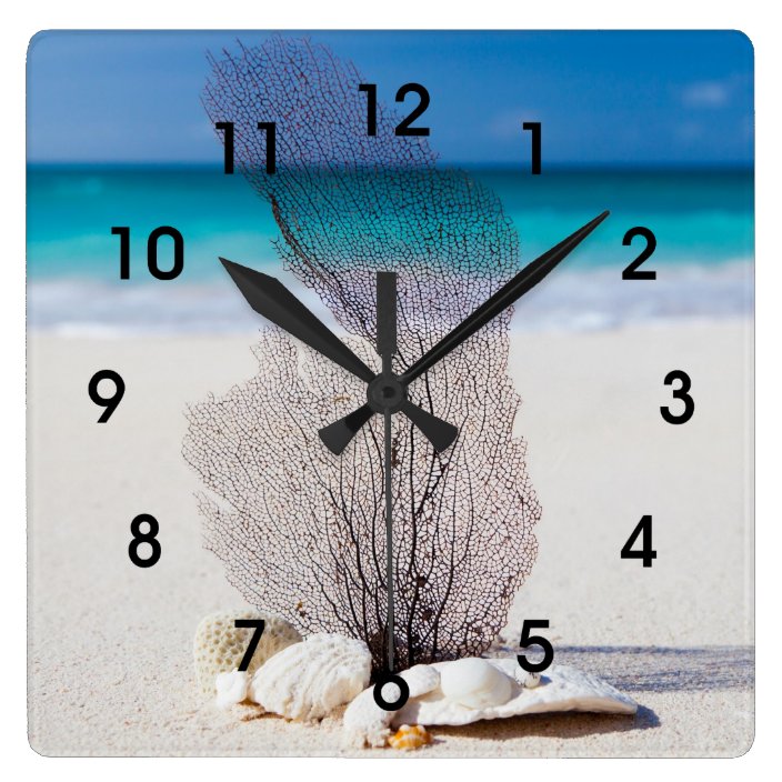 Tropical Coral Beach Wall Clock | Zazzle.com