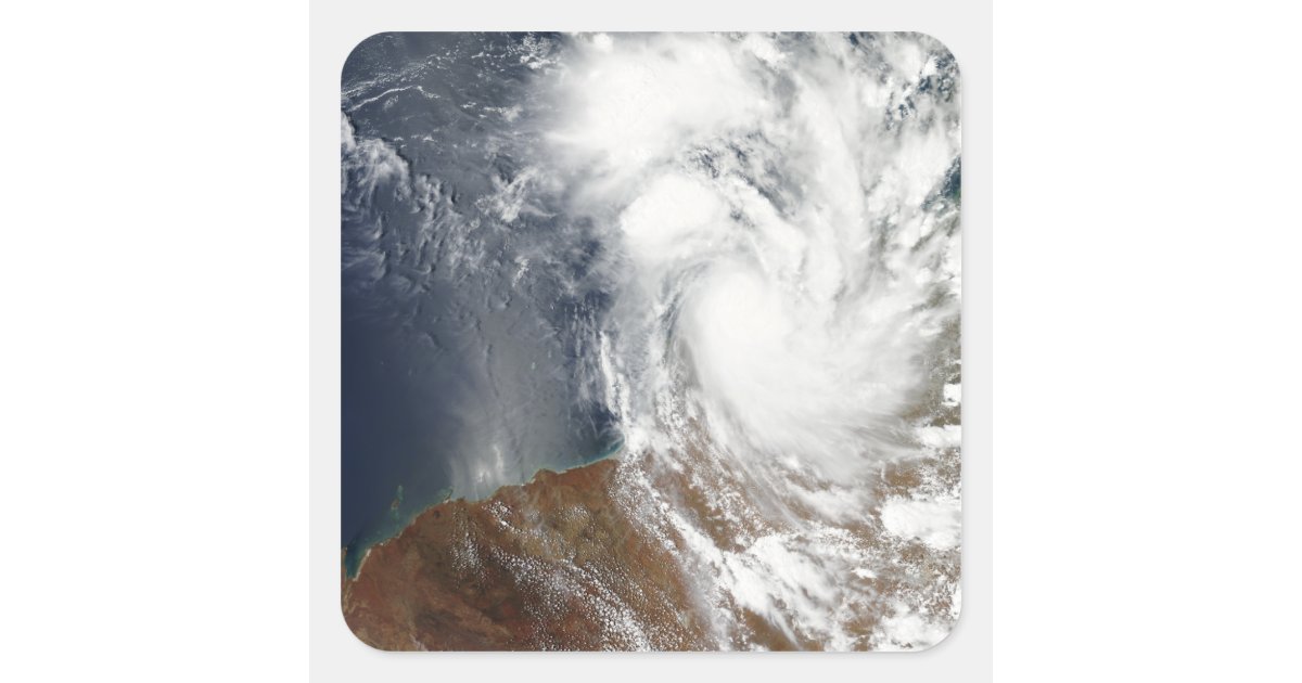 Tropical Cyclone Laurence Square Sticker | Zazzle