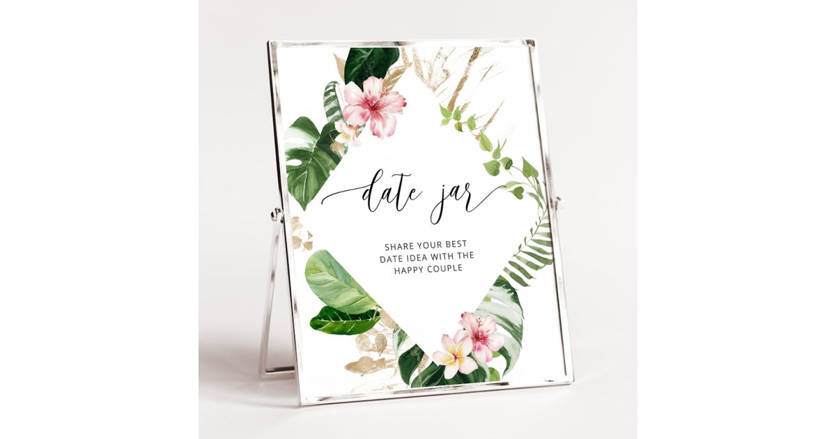 Tropical date night ideas. Date jar bridal shower Poster | Zazzle