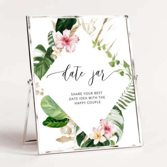 Tropical date night ideas. Date jar bridal shower Poster | Zazzle